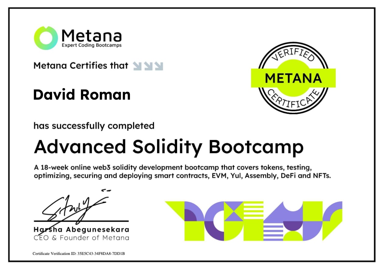 Certification Verification – Metana LMS